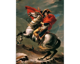 Napoleon Crossing the Alps by Jacques Louis David Canvas Art Print - Etsy