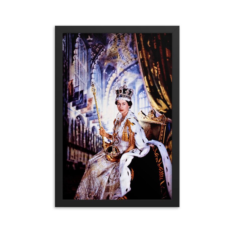 Queen Elizabeth II Coronation Framed Print - Etsy