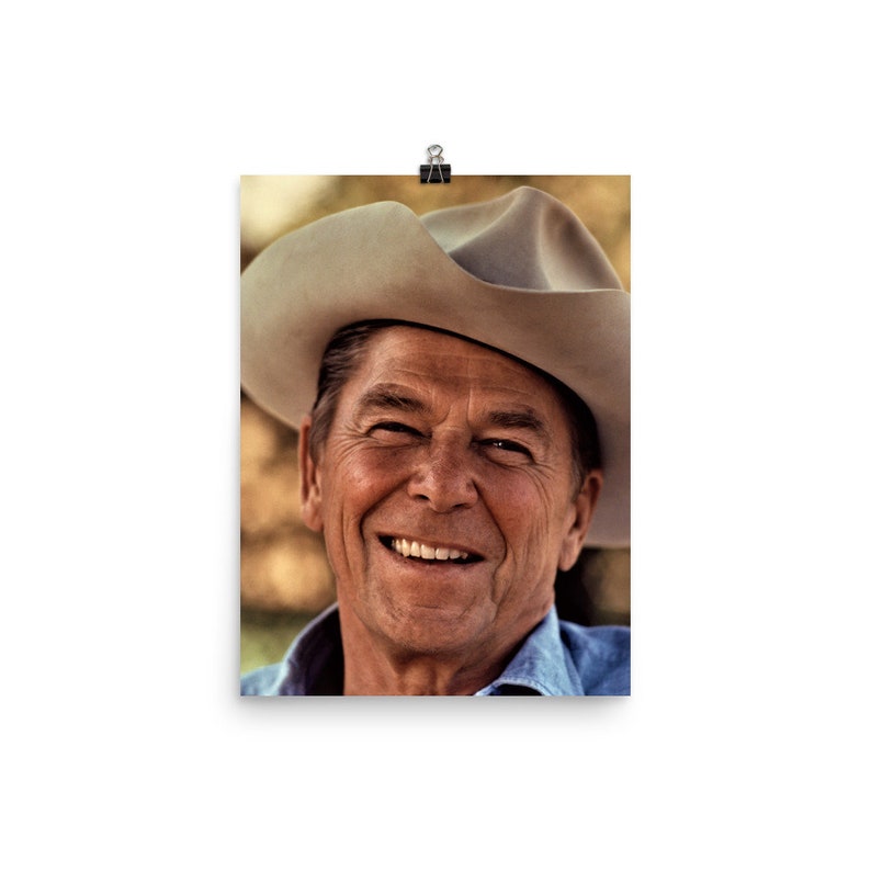 Ronald Reagan Cowboy Hat Poster Print - Etsy
