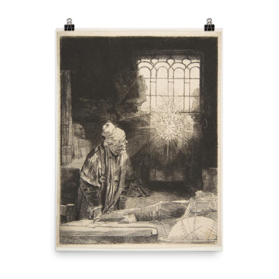A Scholar in His Study (faust) by Rembrandt Poster Print - Etsy