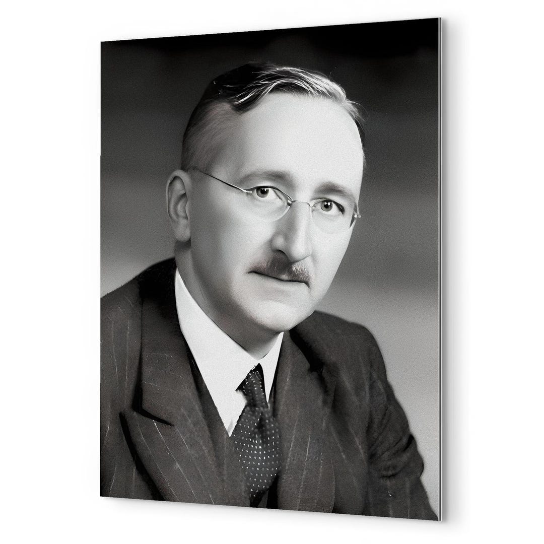 Friedrich Hayek Metal Print - Iconic Economist Portrait Wall Art for ...