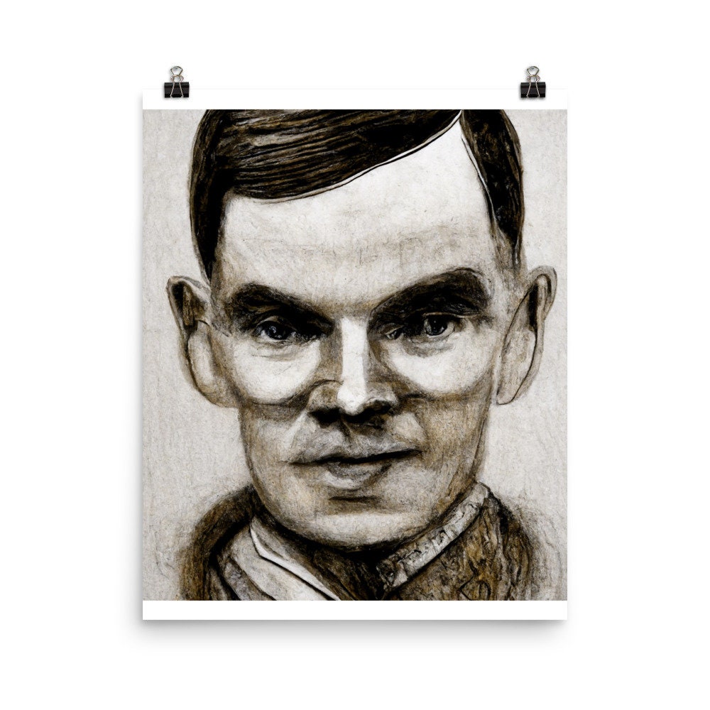 Pencil Sketch of Alan Turing in the Style of Leonardo Da Vinci - Etsy UK