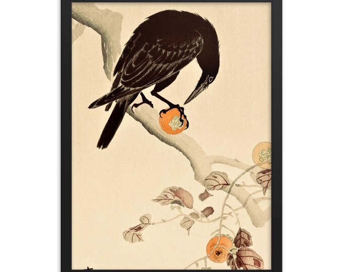 Japanese Crow Painting, Ohara Koson Art Print, Persimmon Tree, Vintage ...
