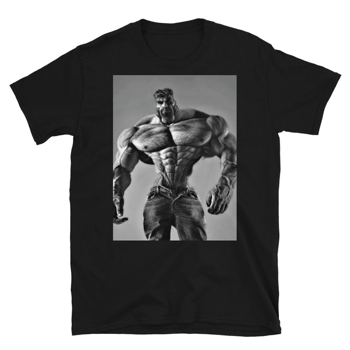 Gigachad Meme Funny Giga Chad Photoshop T-shirt - Etsy UK