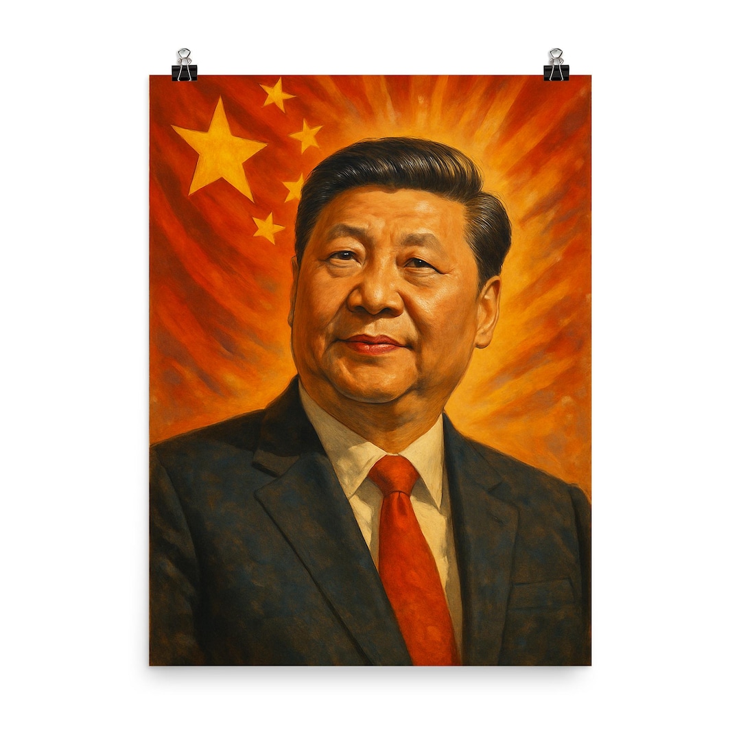 Xi Jinping Iconic Portrait Poster Print - Unique Political Art for Home ...