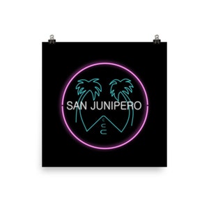 San Junipero Poster, Neon Sign Black Mirror Poster - Etsy