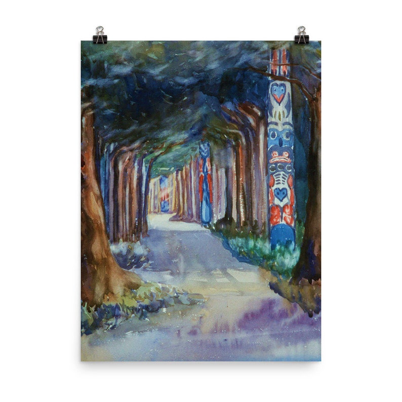 Totem Poles Totem Walk at Sitka by Emily Carr Poster Print - Etsy