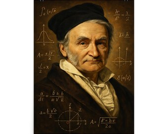 Carl Friedrich Gauss Portrait Poster - Math Genius Illustration ...