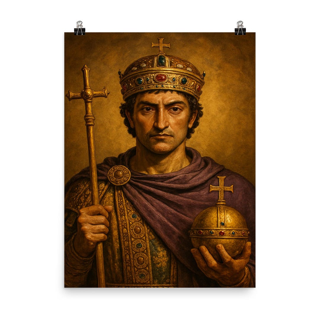 Emperor Justinian I Byzantine Art Poster Print - Unique Historical ...