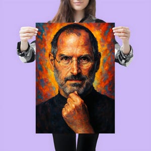 Steve Jobs Portrait Poster: Inspirational Office Wall Art - Etsy