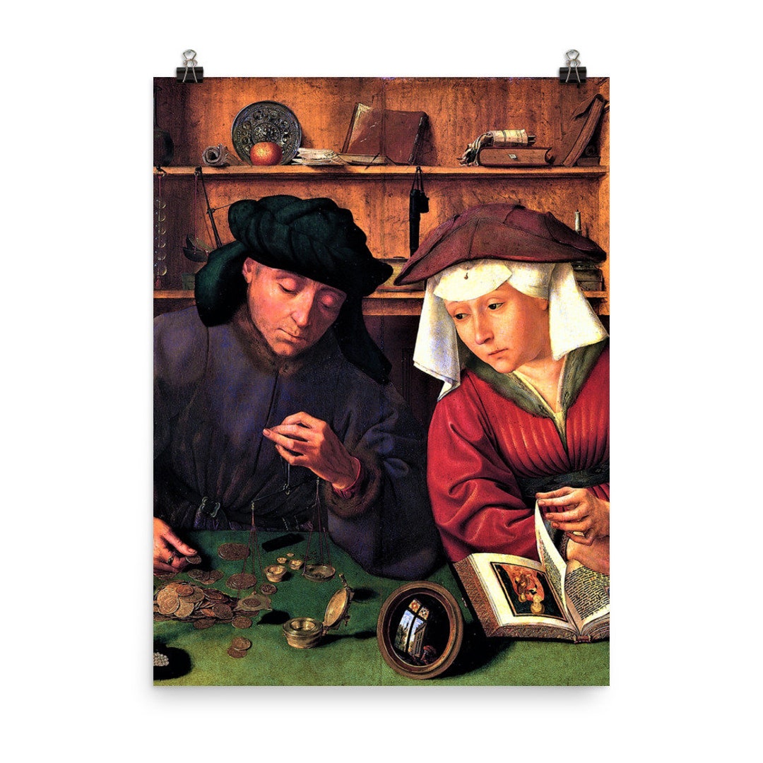 The Money Changer and His Wife by Quentin Matsys Poster Print - Etsy