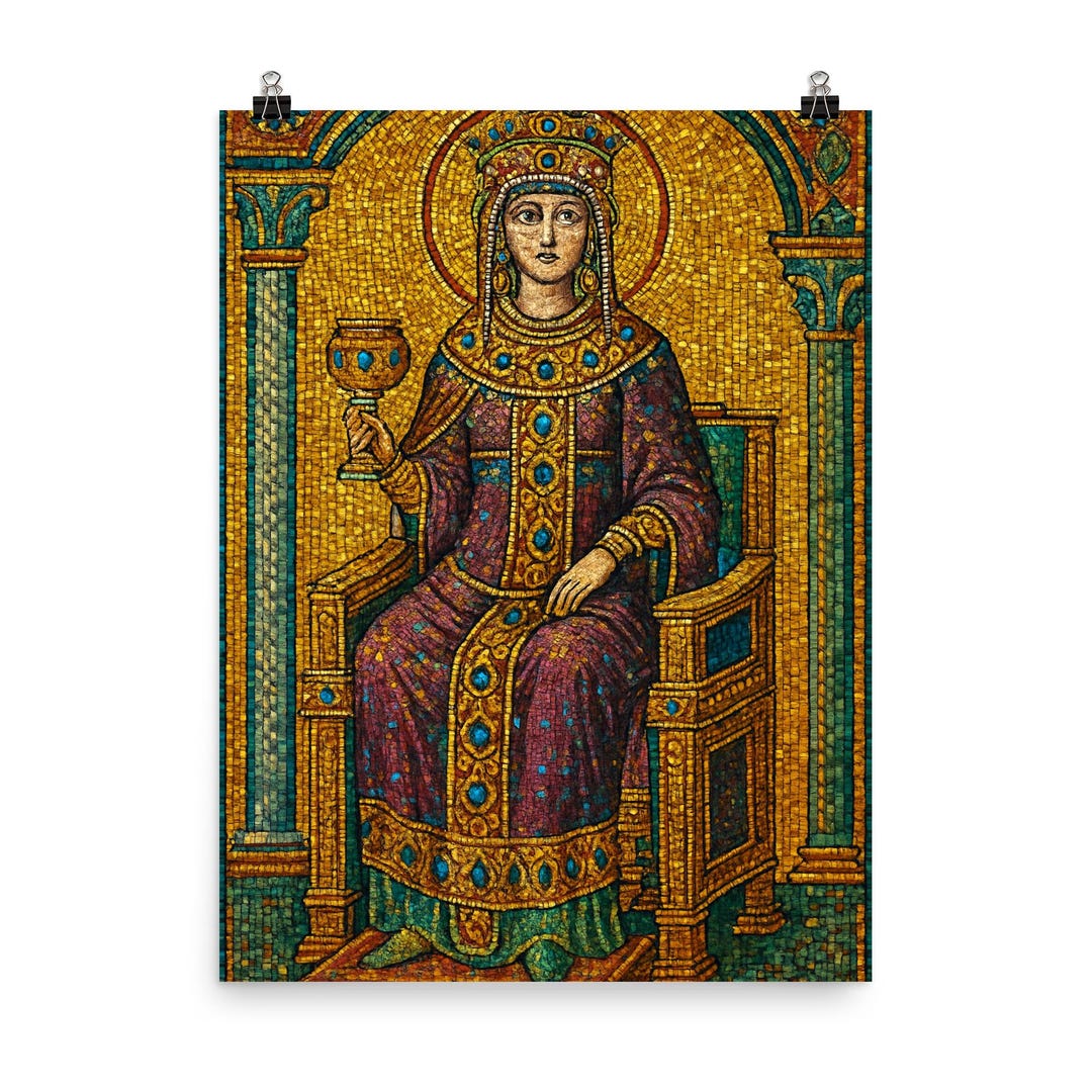 Empress Theodora Byzantine Mosaic Art Print – Rich Gold & Jewel Tones ...