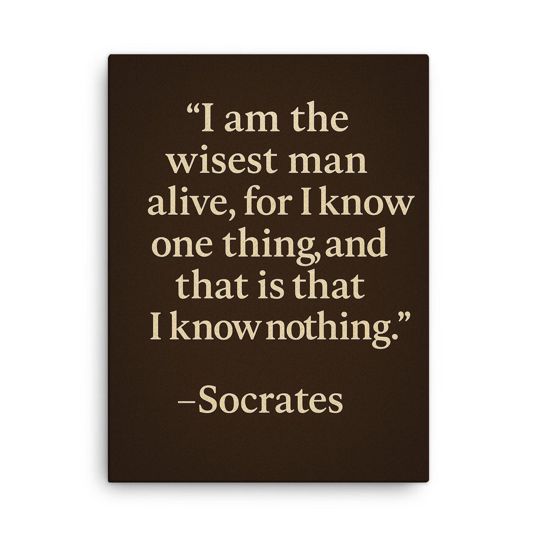Socrates Wisdom Quote Canvas Print – Wisest Man Alive Wall Art ...