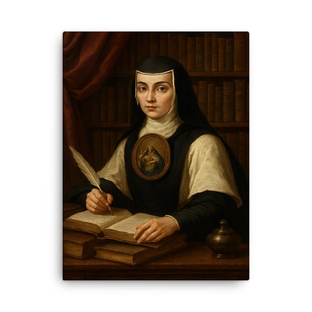 Sor Juana Ines De La Cruz Canvas Print: Literary Feminist Wall Art - Etsy