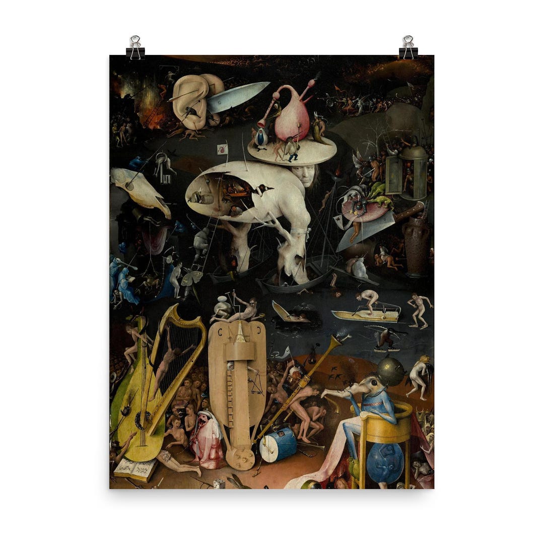Hieronymus Bosch Hell Panel Poster Print, Unique Wall Art of the Garden ...