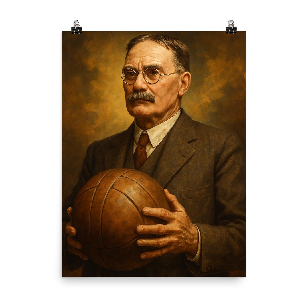 James Naismith Basketball Legend Art - Unique Historical Poster Print ...