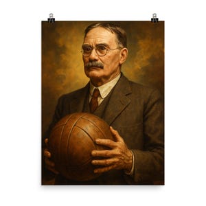 James Naismith Basketball Legend Art - Unique Historical Poster Print ...