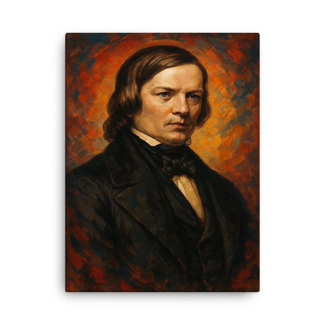 Robert Schumann Portrait Canvas Print: Handmade Classical Music Wall ...