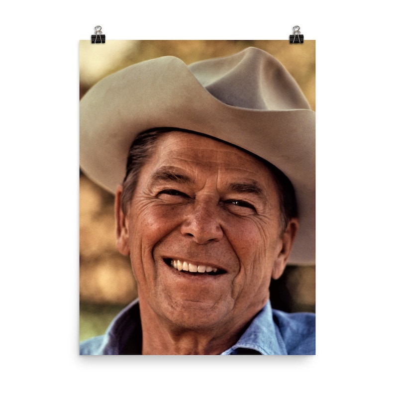 Ronald Reagan Cowboy Hat Poster Print - Etsy