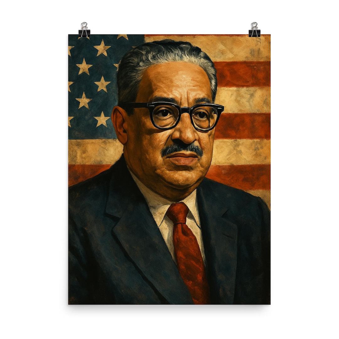 Thurgood Marshall Iconic Portrait Poster | Inspiring Civil Rights Wall ...