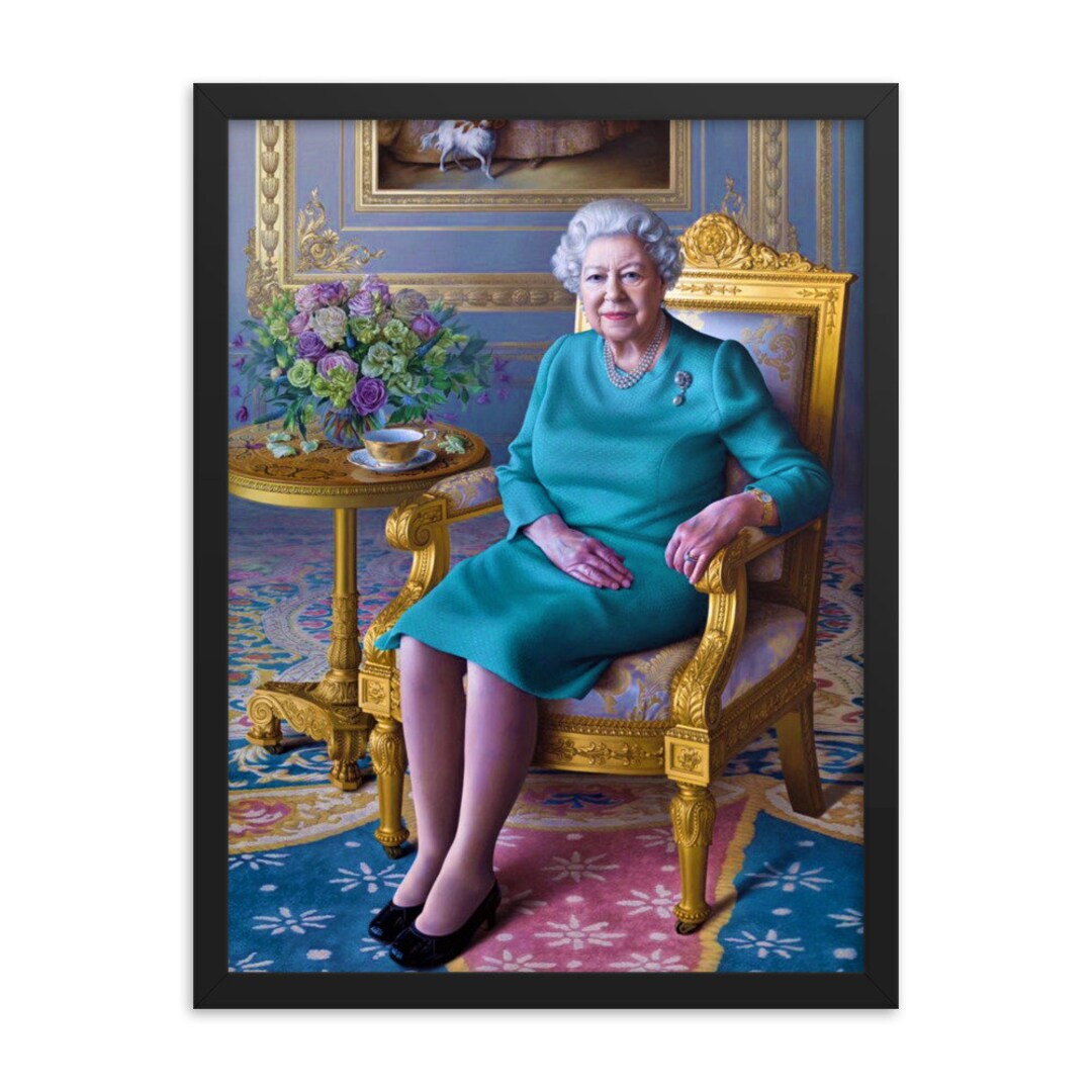 Queen Elizabeth II Portrait Painting Framed Print - Etsy