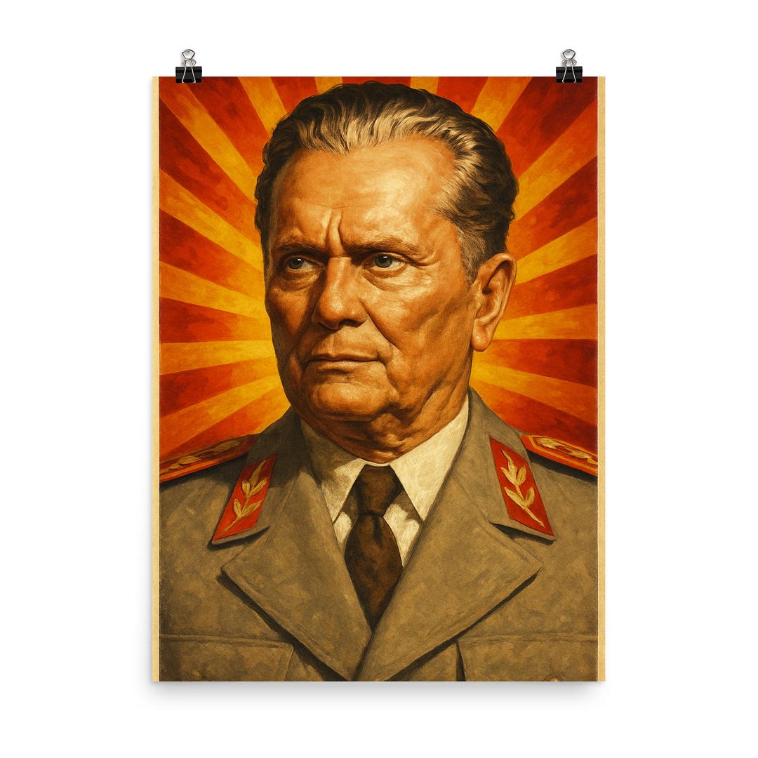 Vintage Josip Broz Tito Portrait Poster Print | Unique Historical Wall ...
