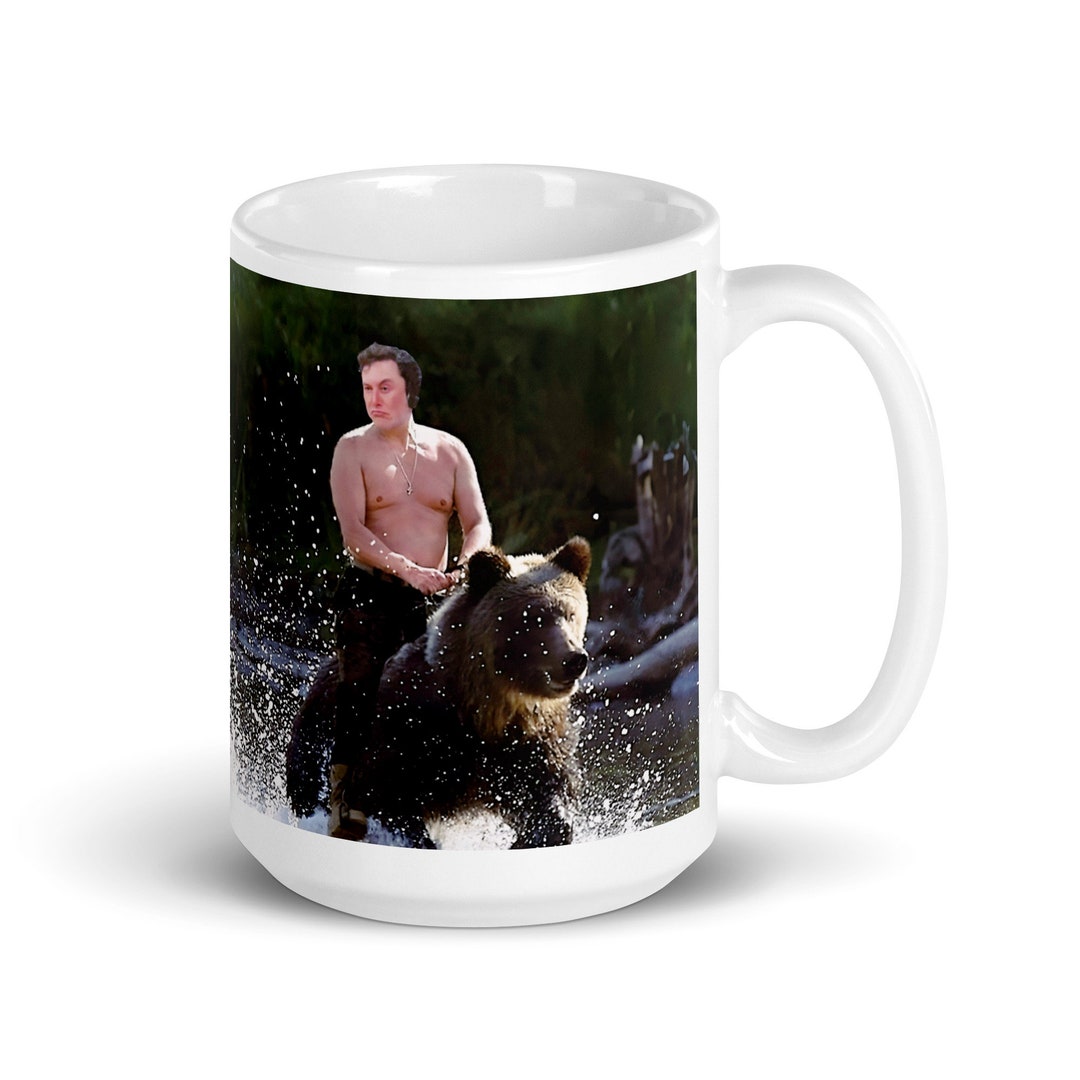Elon Musk Riding A Bear Mug - Etsy