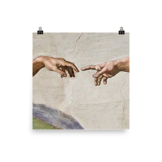 The Creation of Adam Michelangelo Poster | Etsy