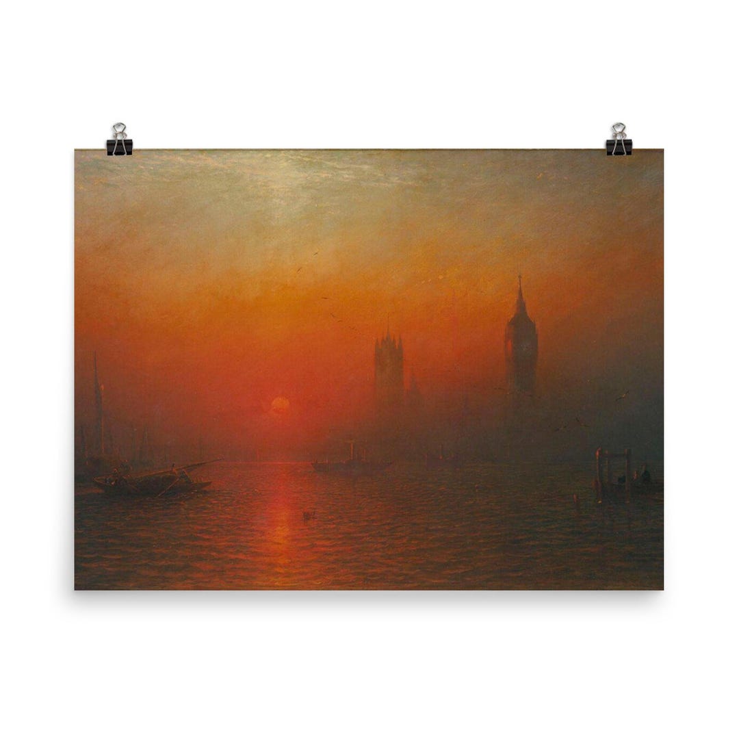 Historic Houses of Parliament Art Poster 1864 James Danby - Vintage ...