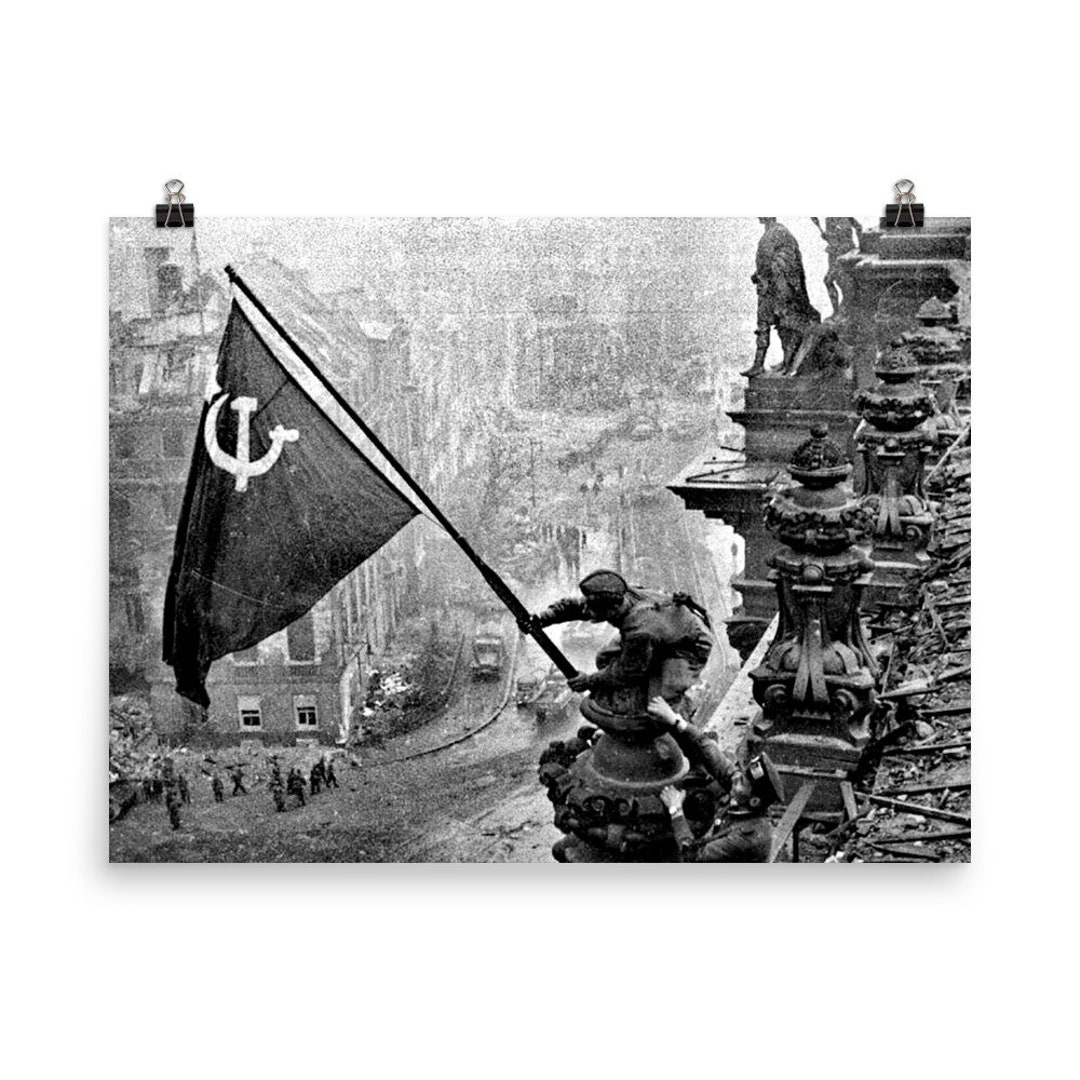 Raising A Flag Over the Reichstag Poster Print - Etsy