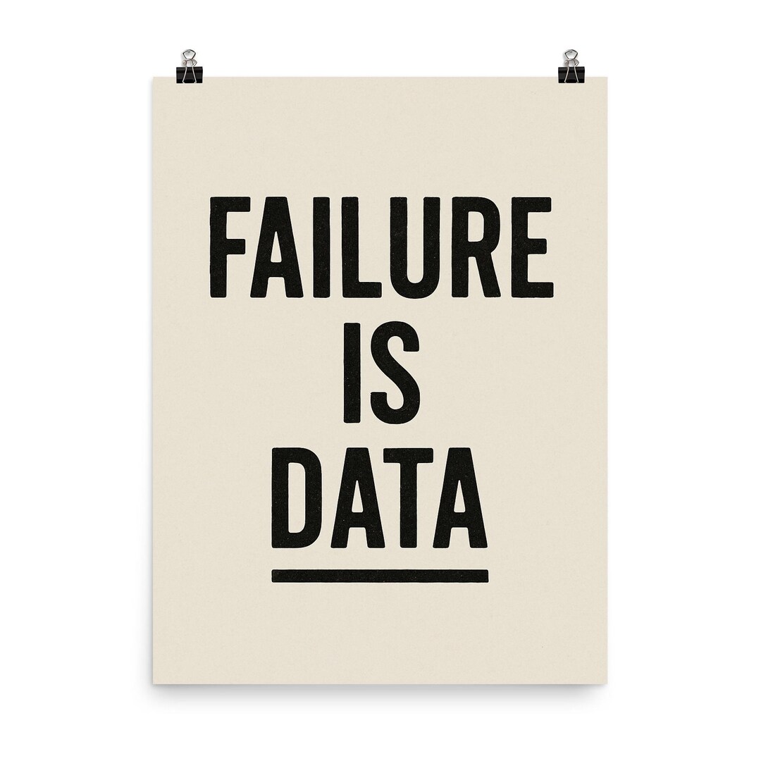 Failure is Data Poster Print – Motivational Wall Art for Entrepreneurs ...