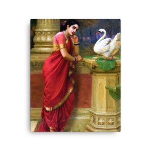 Hamsa Damayanti by Raja Ravi Varma Canvas Print - Canvas Wall Art - Etsy