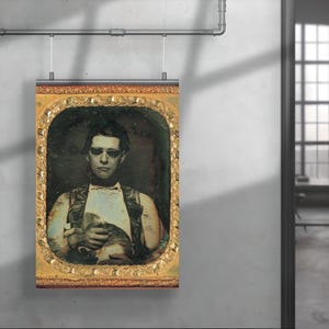 Victorian Blind Man With Cat Poster: Unique Historic Wall Art - Etsy
