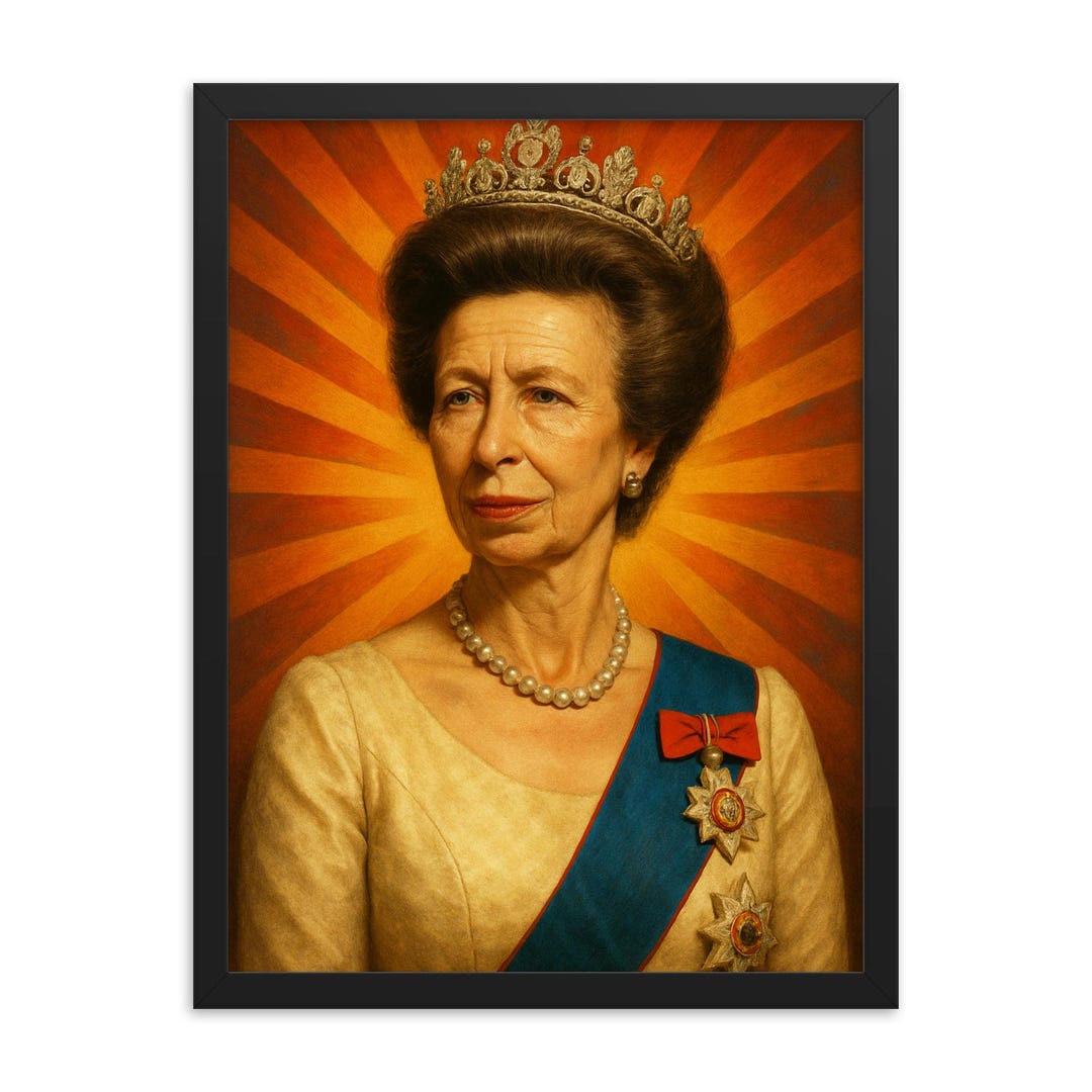 Princess Anne Framed Wall Art Print – Elegant Royal Portrait, Ready to ...