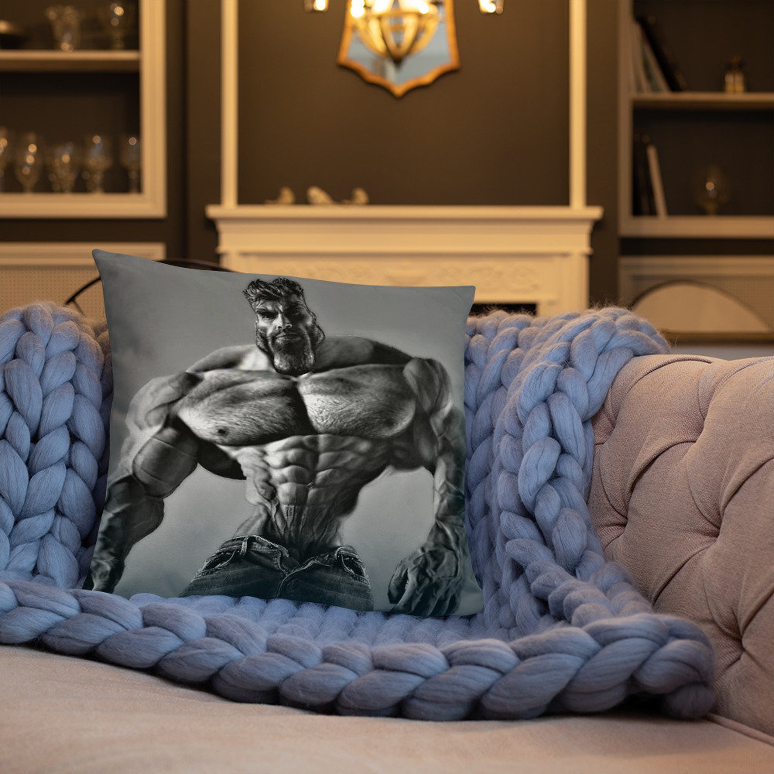 Gigachad Meme Funny Giga Chad Photoshop Pillow - Etsy