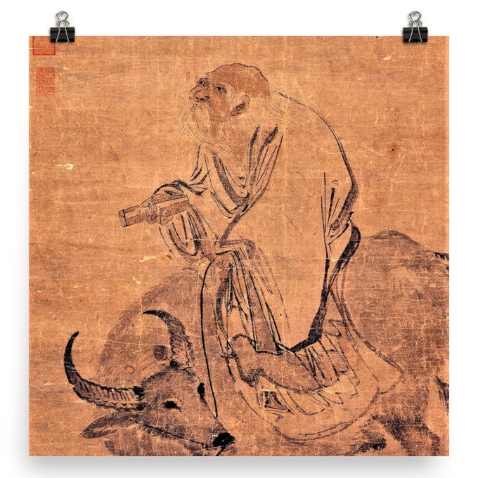 Lao Tzu Poster Taoism Art Print - Etsy