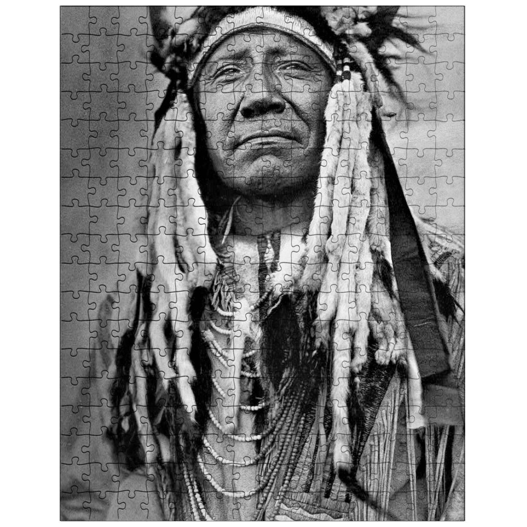 Chief Two Moons Native American Art Puzzle - Unique, Intricate Jigsaw ...