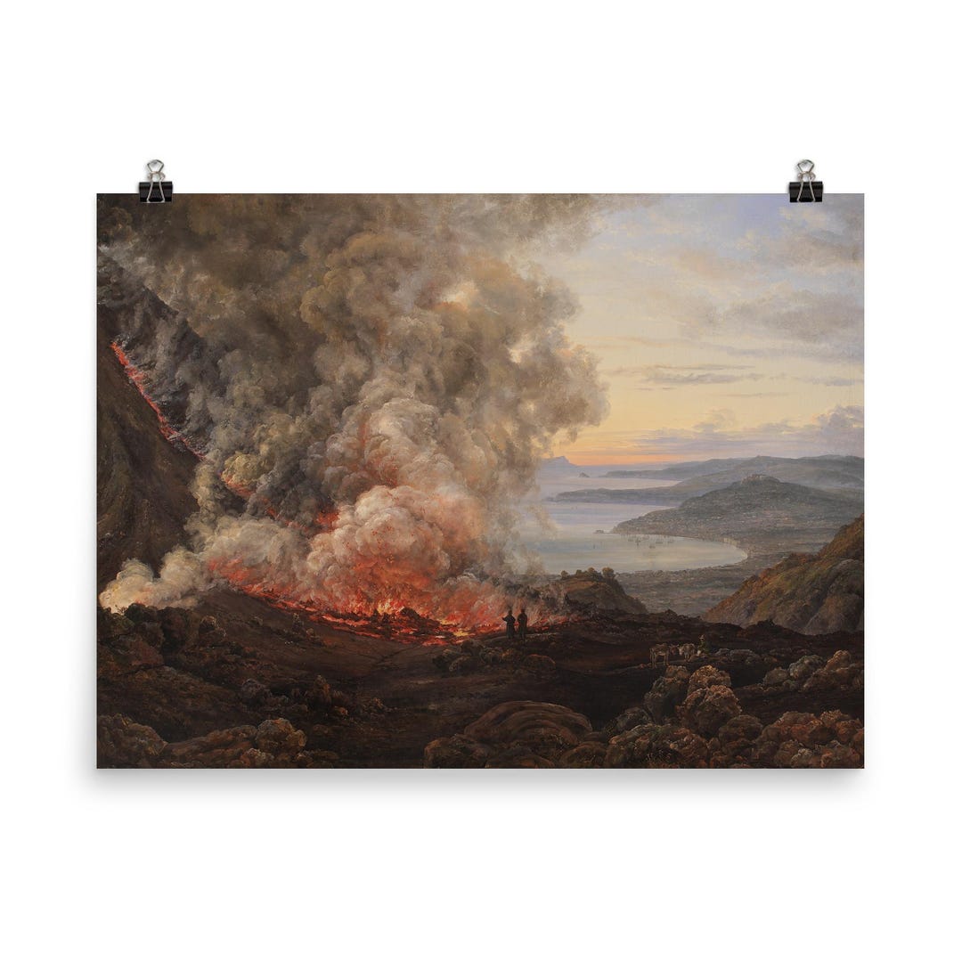 Eruption of Mount Vesuvius 1821 Poster Print - Johan Dahl Art Wall ...