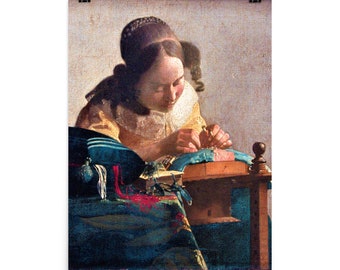 The Lacemaker by Johannes Vermeer Print Poster - Etsy