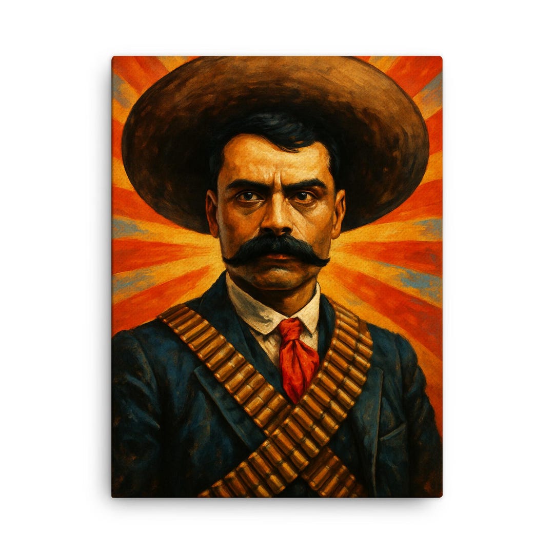 Emiliano Zapata Canvas Print – Vibrant Mexican Revolutionary Wall Art ...