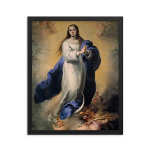 The Immaculate Conception of the Blessed Virgin Mary by Bartolome Esteban Murillo Framed Print ...