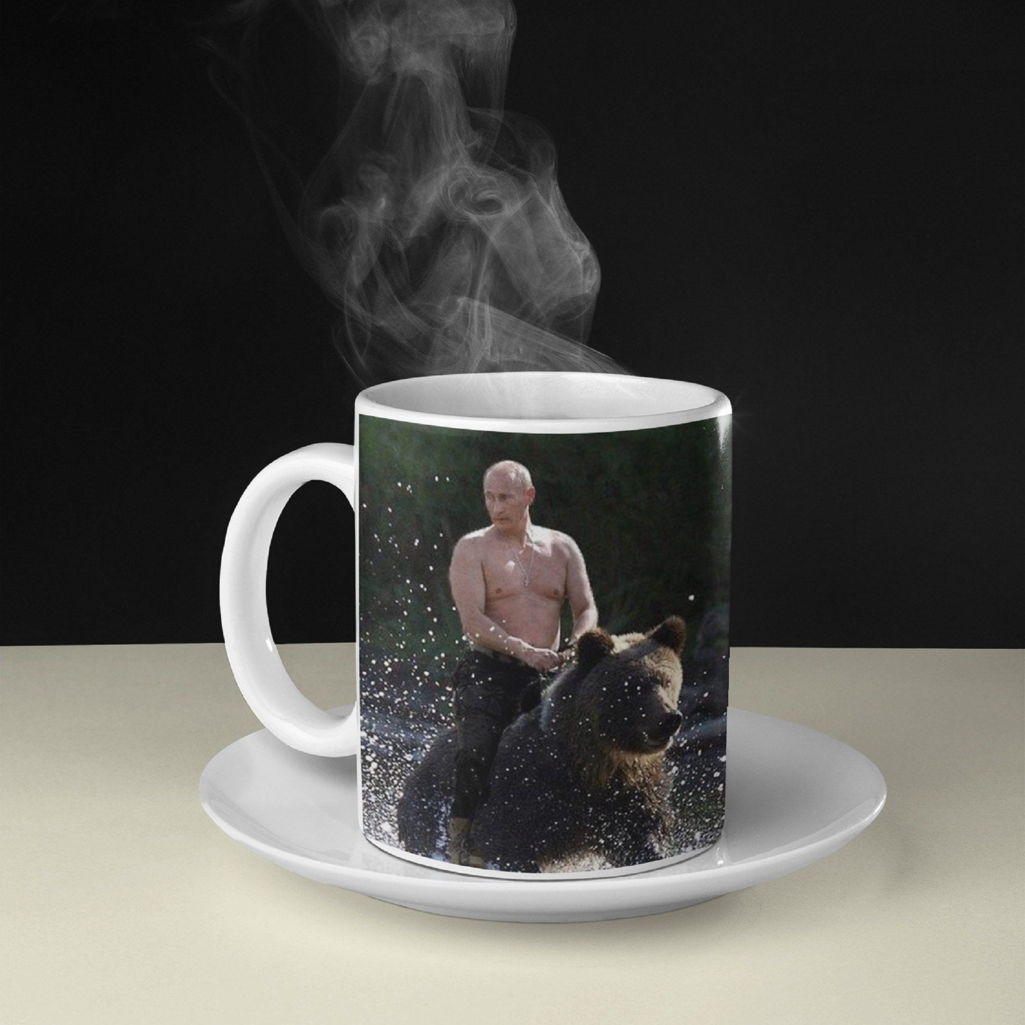 Putin Mug Vladimir Putin Funny Riding a Bear Mug - Etsy Singapore