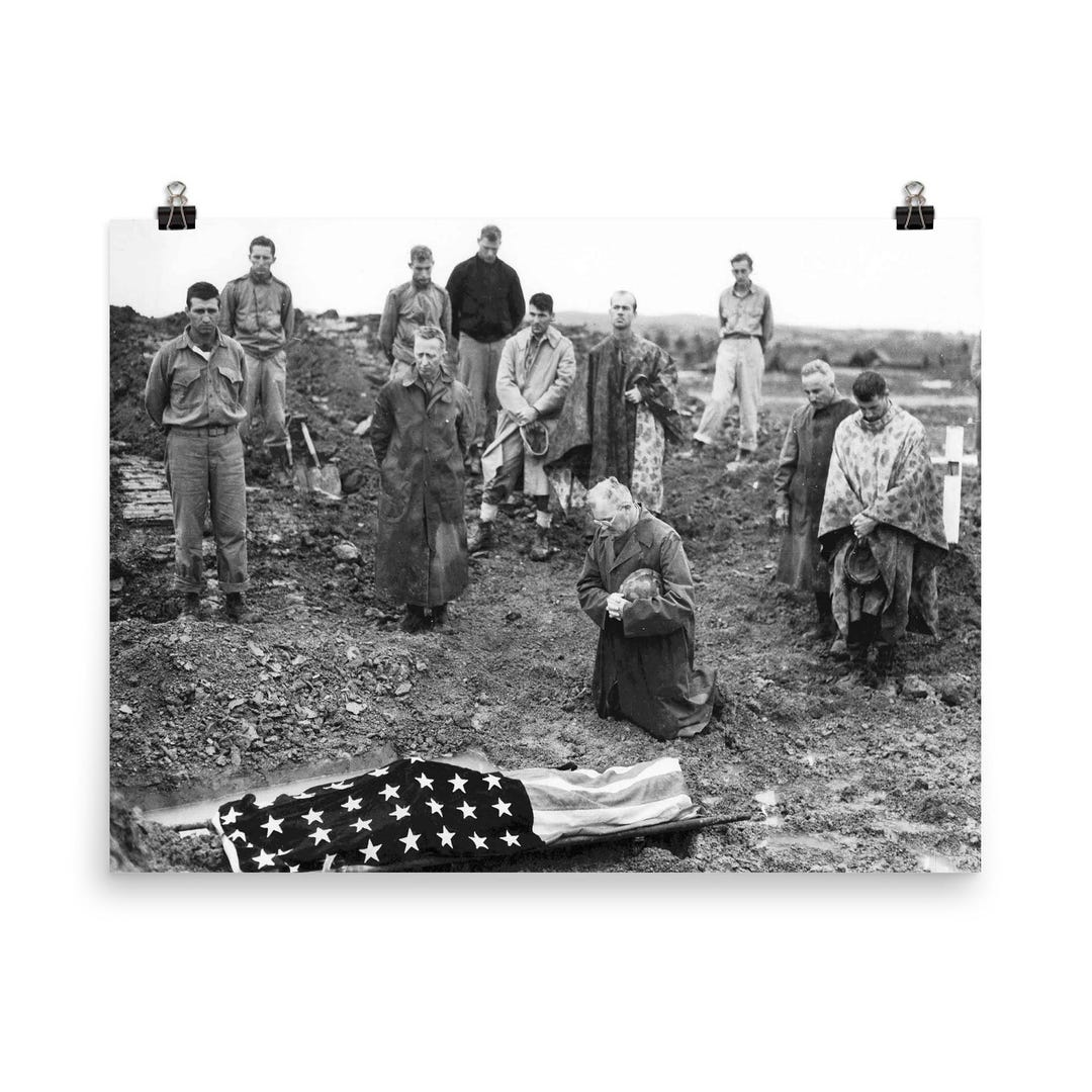 WWII US Marine Tribute Print: Colonel Fenton Honors Son, Okinawa 1945 ...