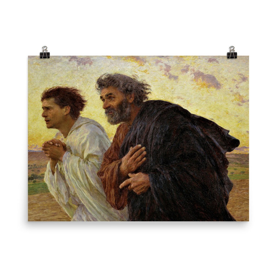 Peter and John Running to the Tomb by Eugene Burnand Poster Print - Etsy