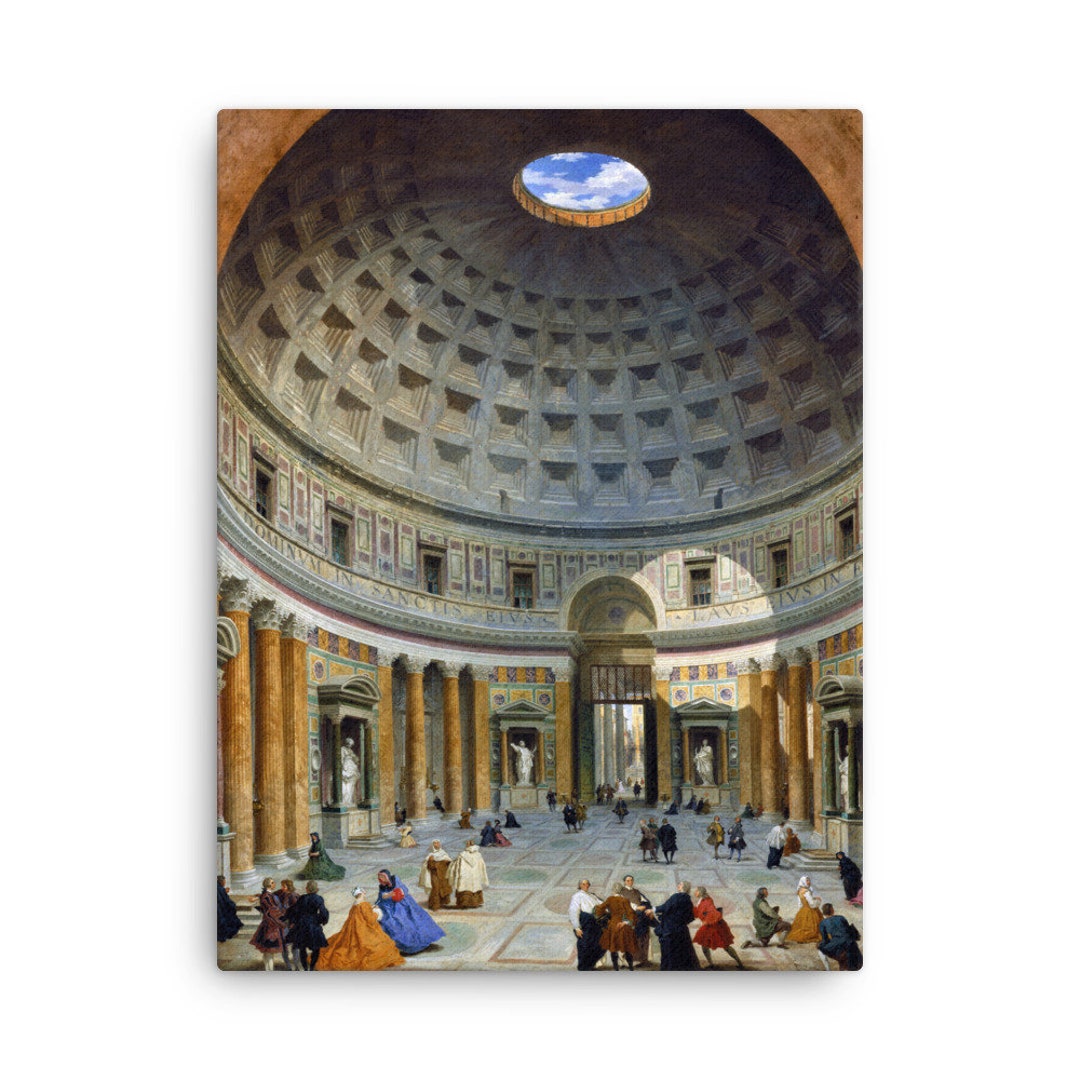 Interior of the Pantheon, Rome by Giovanni Paolo Panini Canvas Print ...