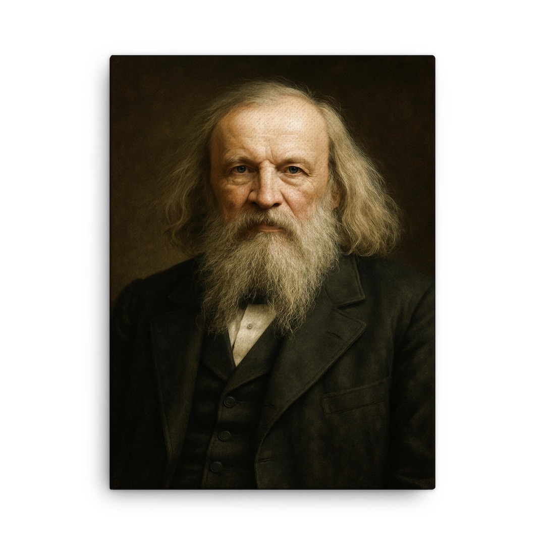 Dmitri Mendeleev Canvas Print: Iconic Periodic Table Chemist Portrait ...
