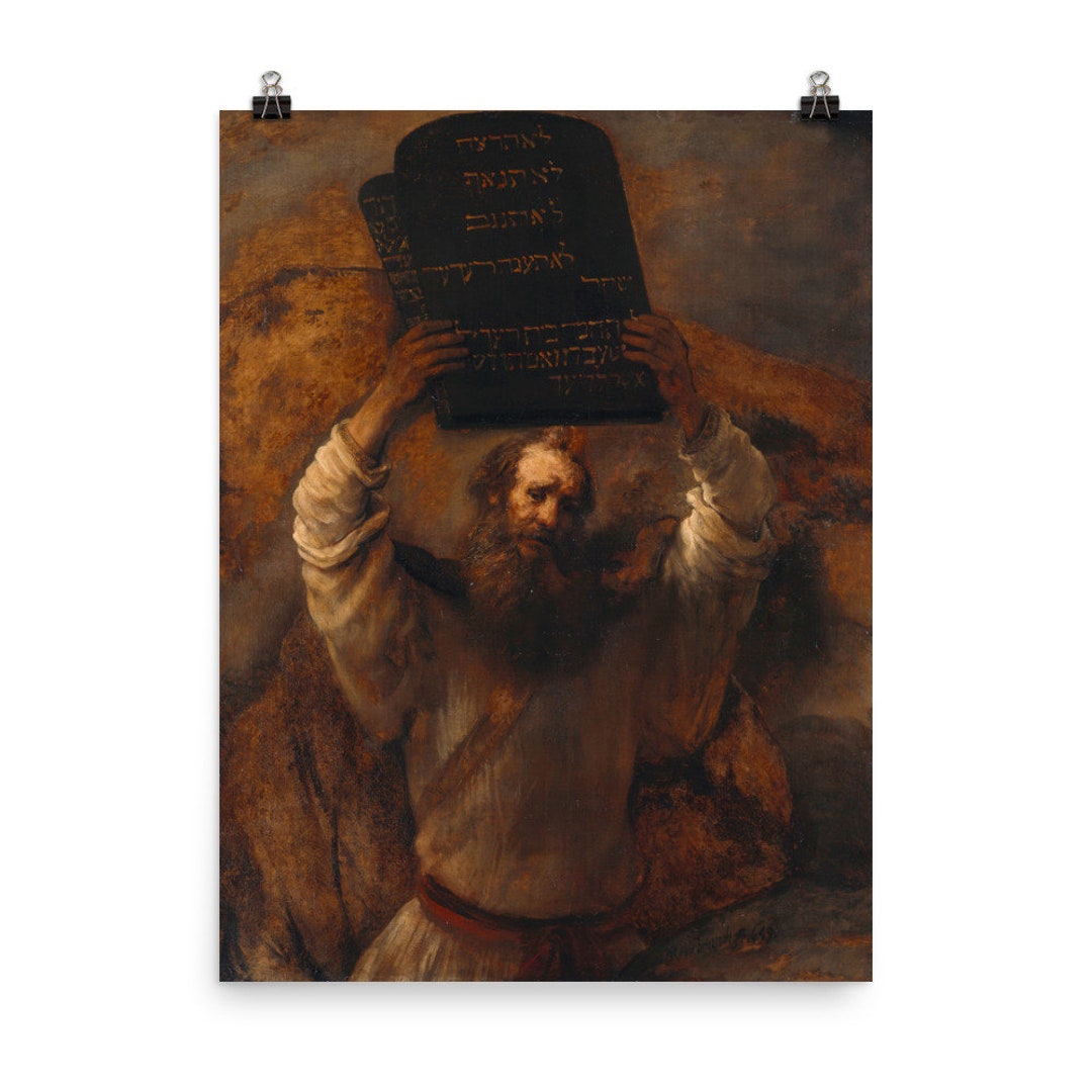 Moses Smashing the Tablets of the Law by Rembrandt Poster Print - Etsy