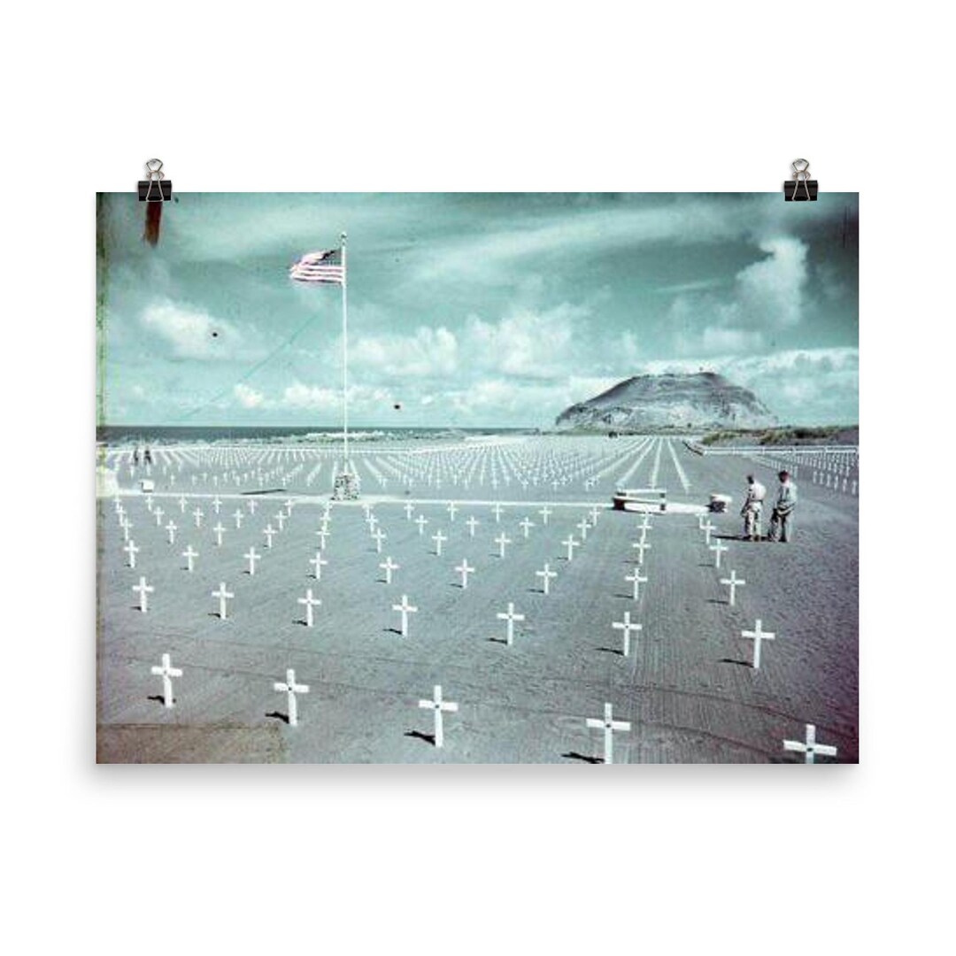 Heroes All USMC Cemetery Iwo Jima Poster Print - Unique Military Wall ...