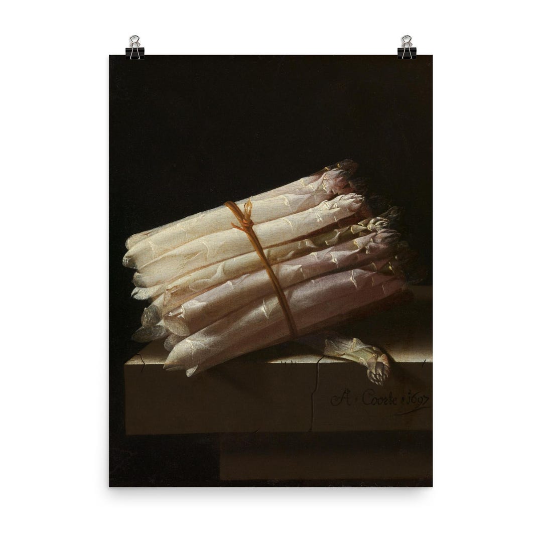 Adriaen Coorte Asparagus Still Life Poster: 1697 Dutch Masterpiece - Etsy