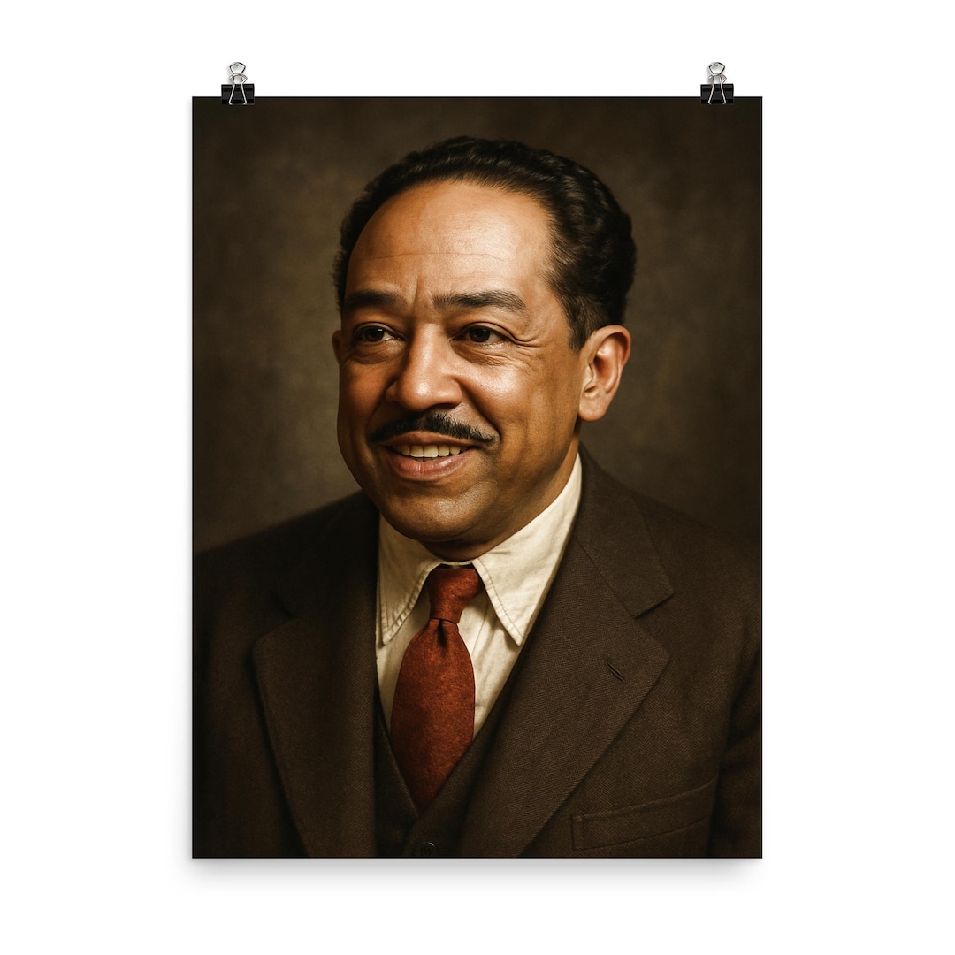 Langston Hughes Poster: Iconic Harlem Renaissance Poet Portrait Wall ...